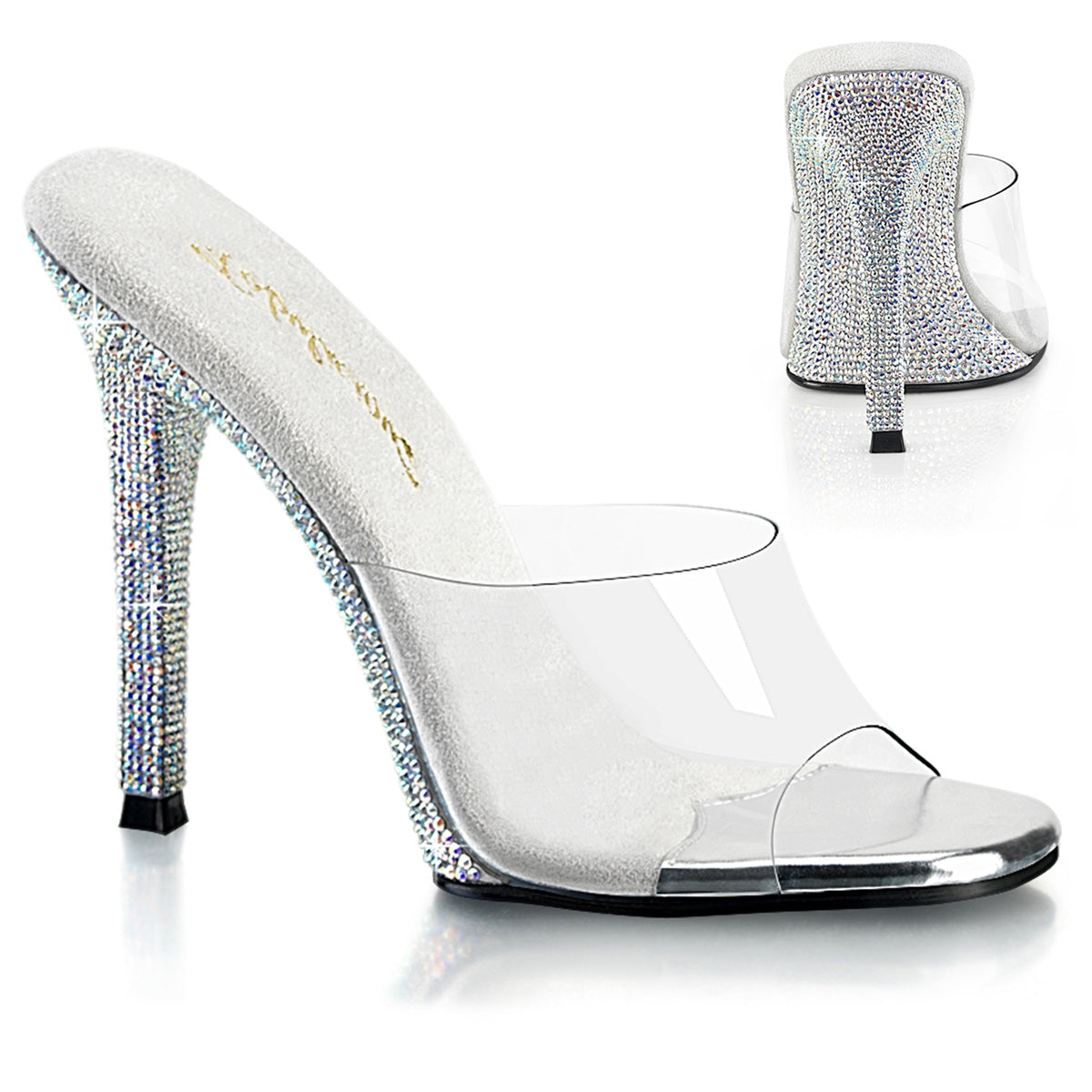 Pleaser Gala-01DM Rhinestone Heel Slide – SinCity Playwear