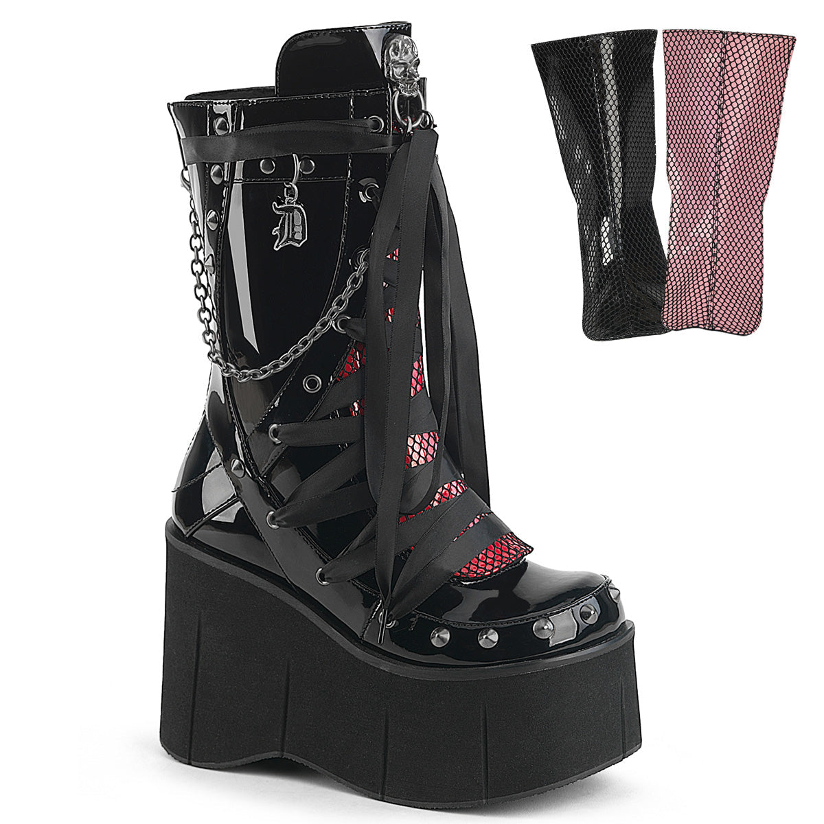 Demonia Kera-121 Mid-Calf Boot W/Corset Lacing – SinCity Playwear