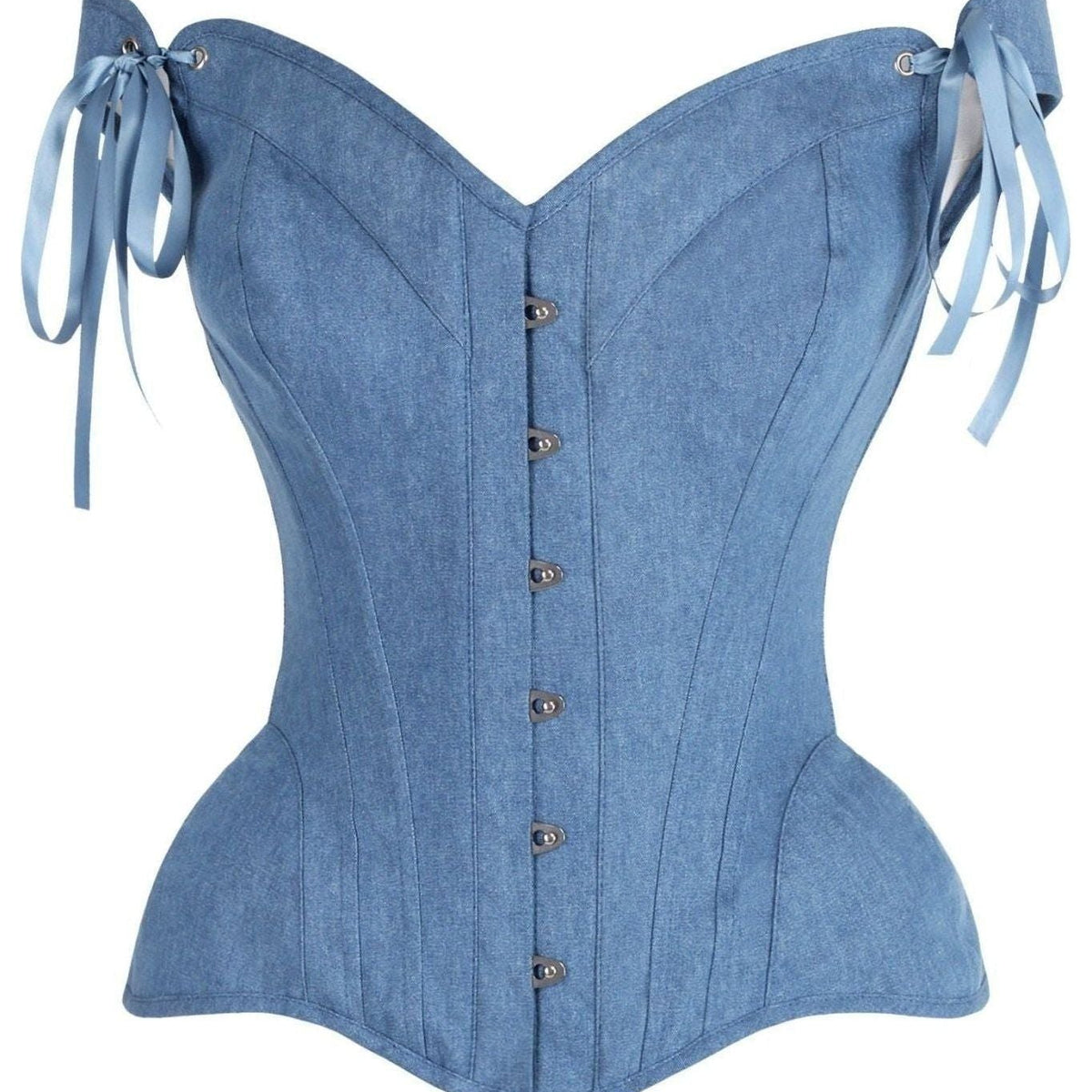 Daisy Corsets Top Drawer Blue Denim Steel Boned Corset w/Straps ...