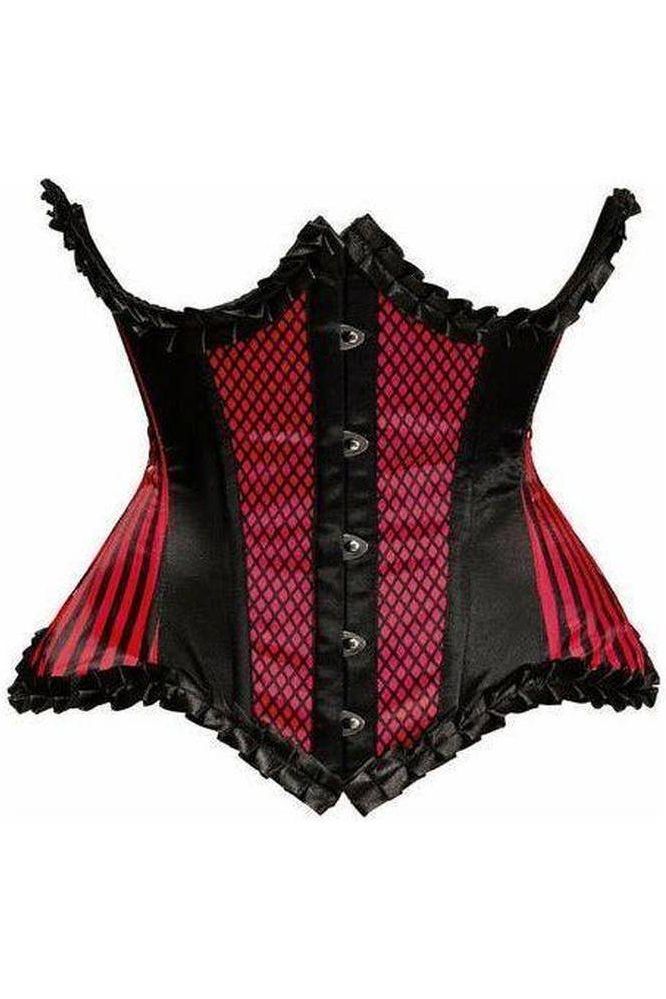 Daisy Red Burlesque Underwire Curvy Cut Waist Cincher Corset – SinCity ...
