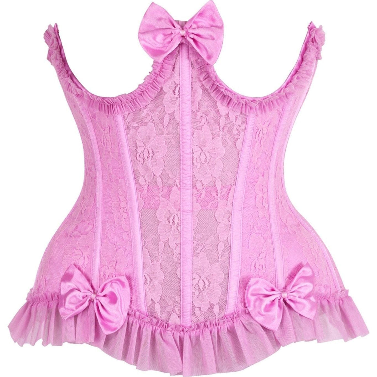 Daisy Corsets Top Drawer Steel Boned Pink Lace Underwire Burlesque ...
