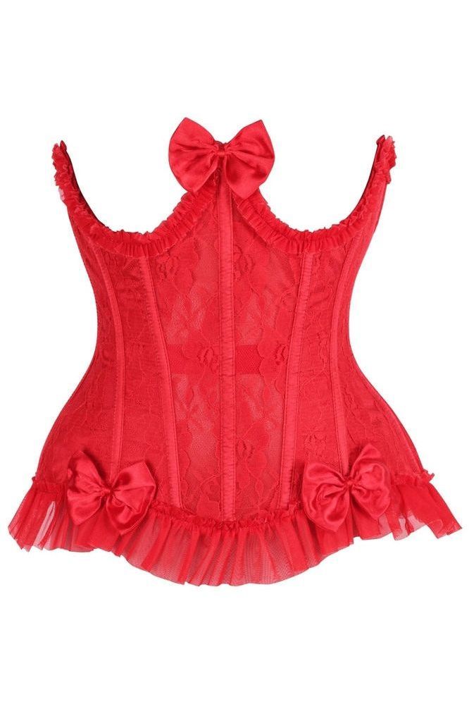 Daisy Steel Boned Red Lace Underwire Burlesque Underbust Corset Cinche ...